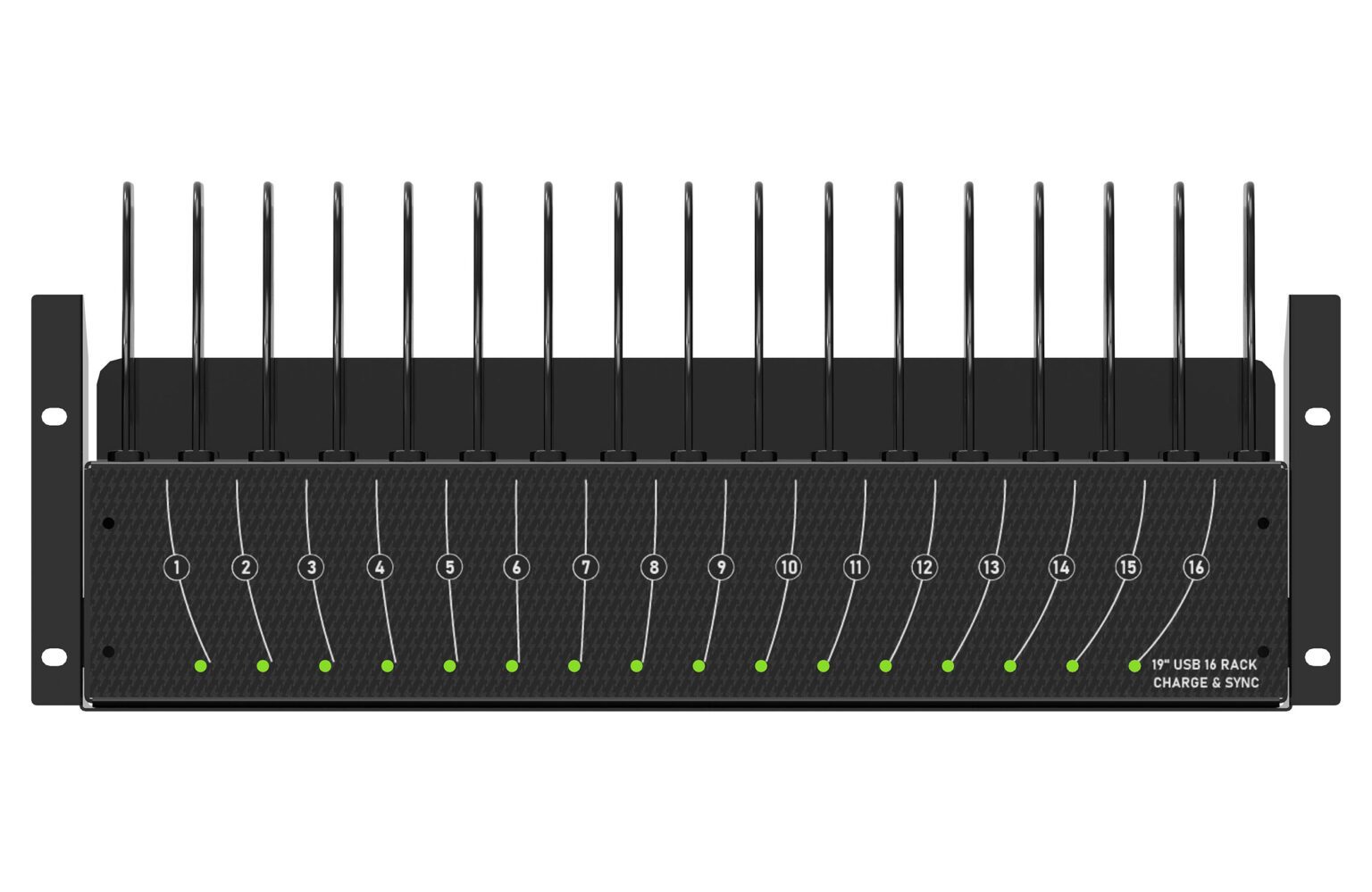Rackmount - 16 Port Charge & Sync USB Hub - Multipad